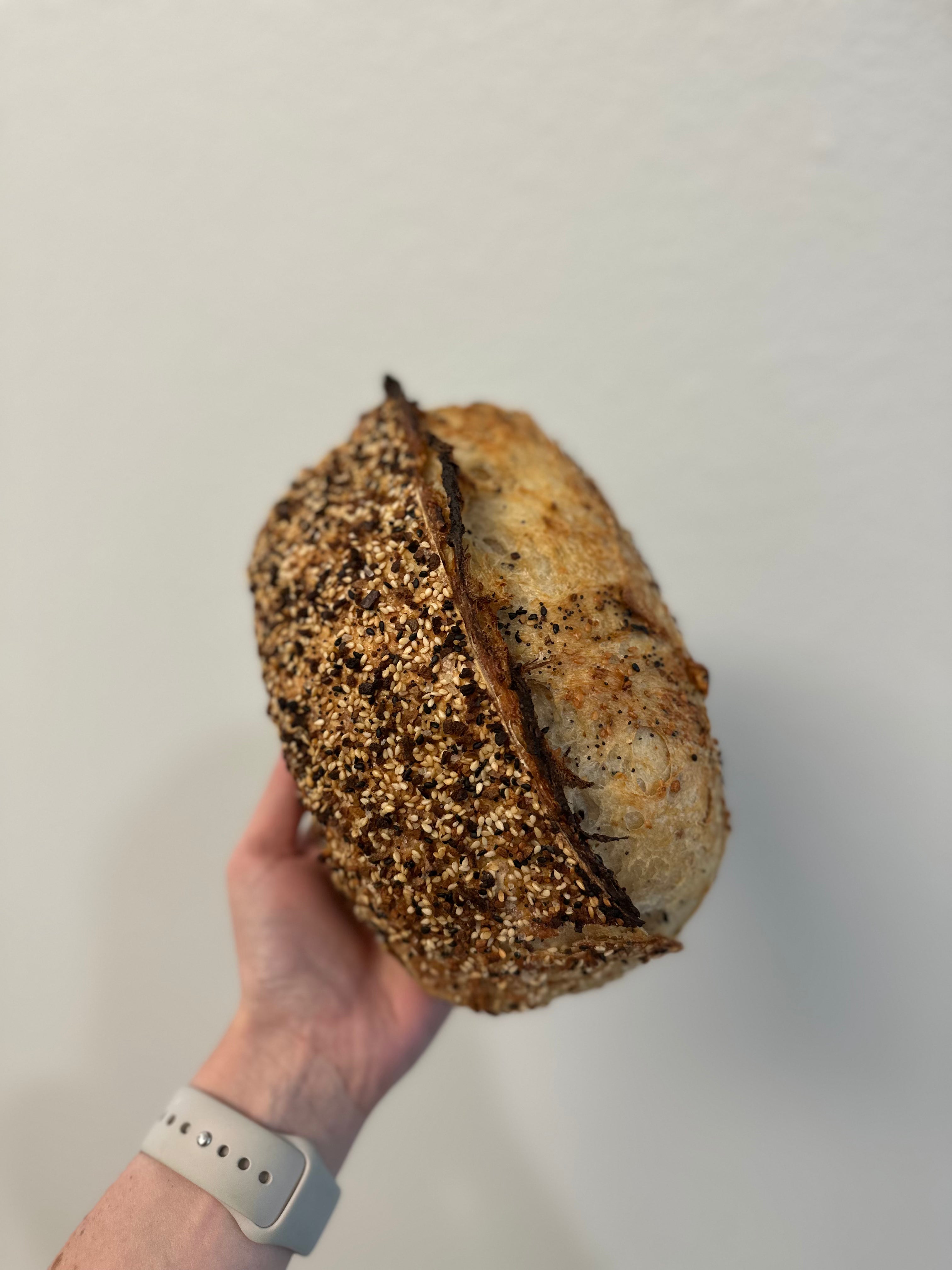 Everything Bagel Sourdough Loaf – Heart and Hand Sourdough